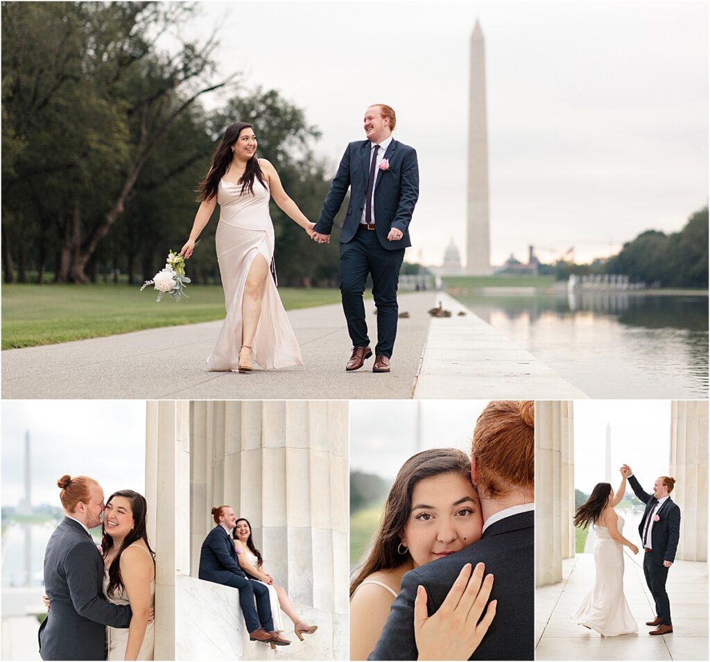 Wedding Portraits at the Lincoln Memorial in DC: Anel & Kenny ...